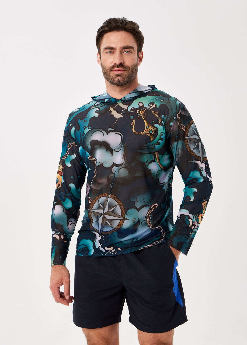 Octopus Men's Mesh Rash Guard – SPF 50 Long Sleeve Swim Shirt – BRIKOLY