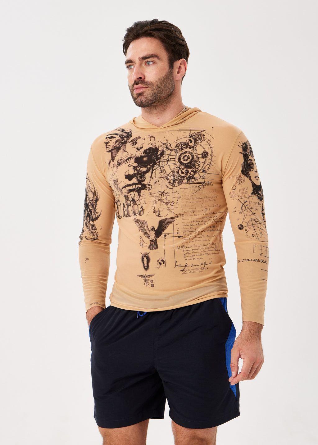 Rome Men's Mesh Rash Guard – SPF 50 Long Sleeve Swim Shirt – BRIKOLY